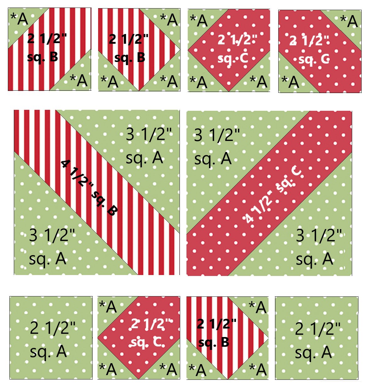 Candy Cane Quilt Block – TUTORIAL
