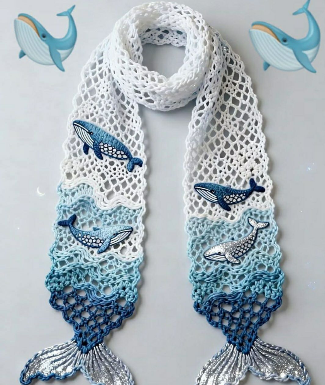 The Whimsical Whale Tail Scarf Crochet - Tutorial