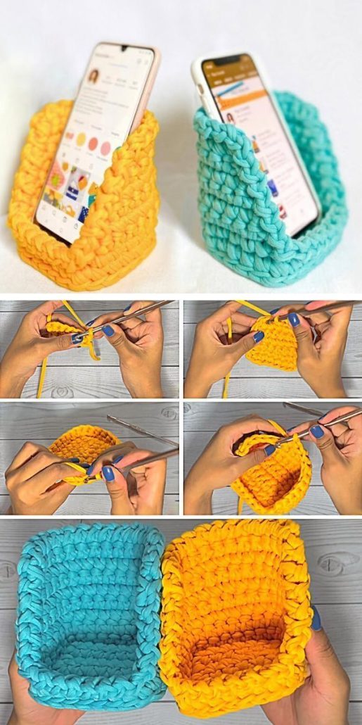 How To Crochet Vertical Phone Holder