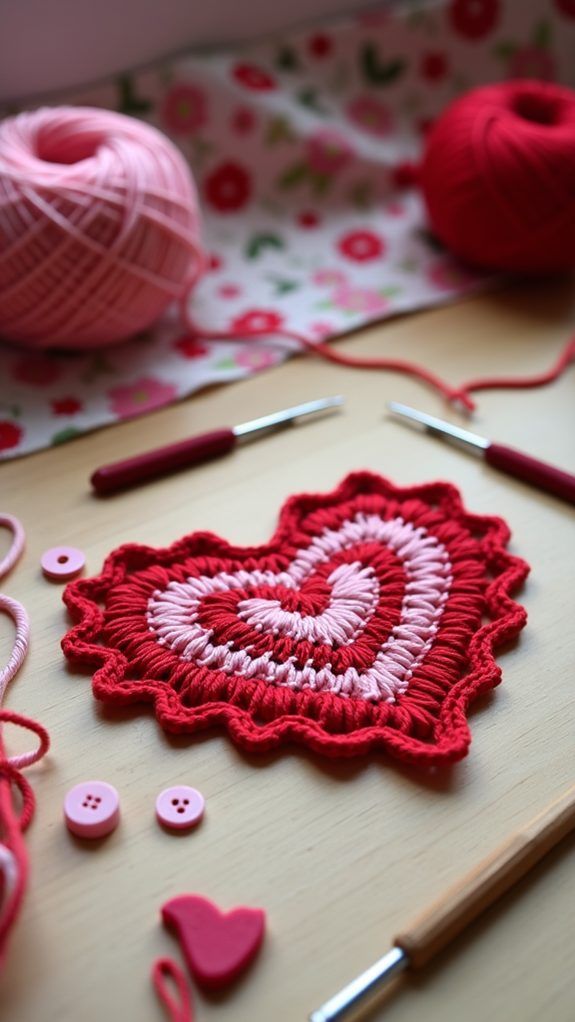 Crochet Heart Coaster – Tutorial